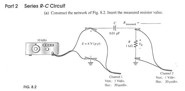 Solved Part 2 Series R-C Circuit (a) Construct the network | Chegg.com