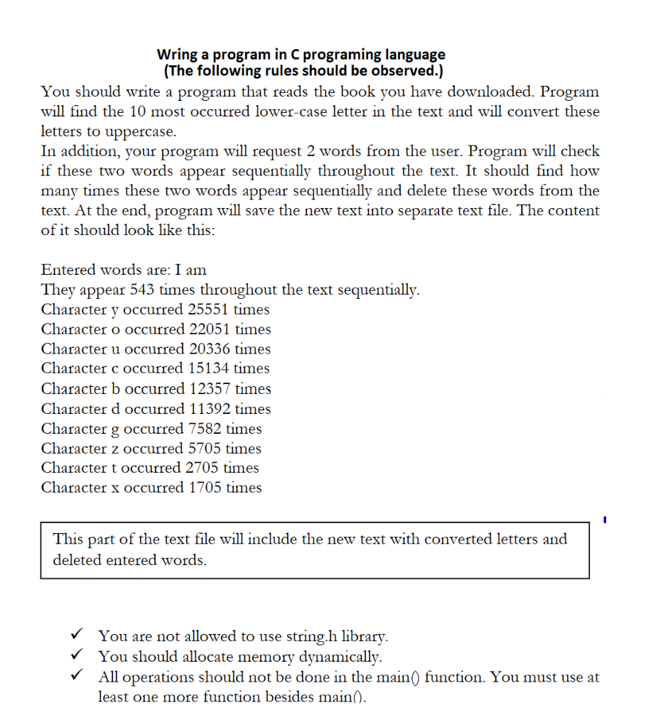 Solved Wring a program in C programing language (The | Chegg.com