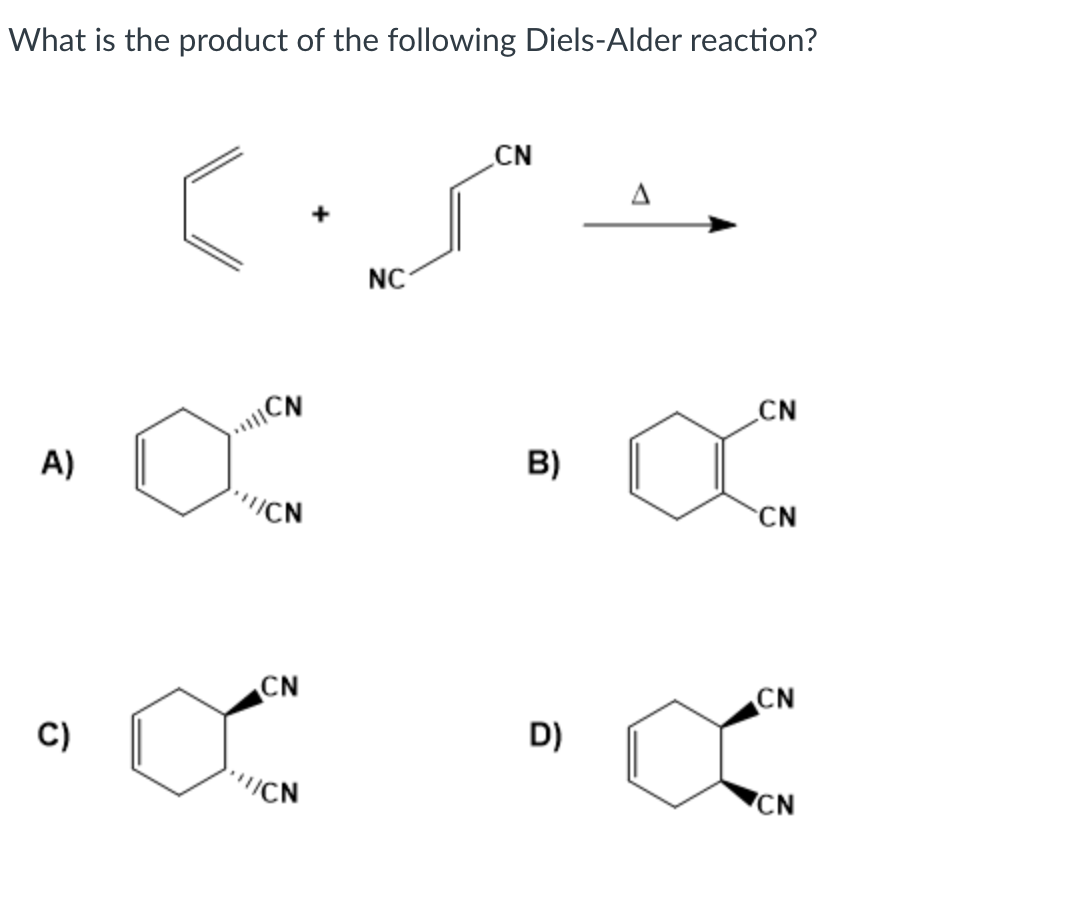 Solved What is the product of the following Diels-Alder | Chegg.com