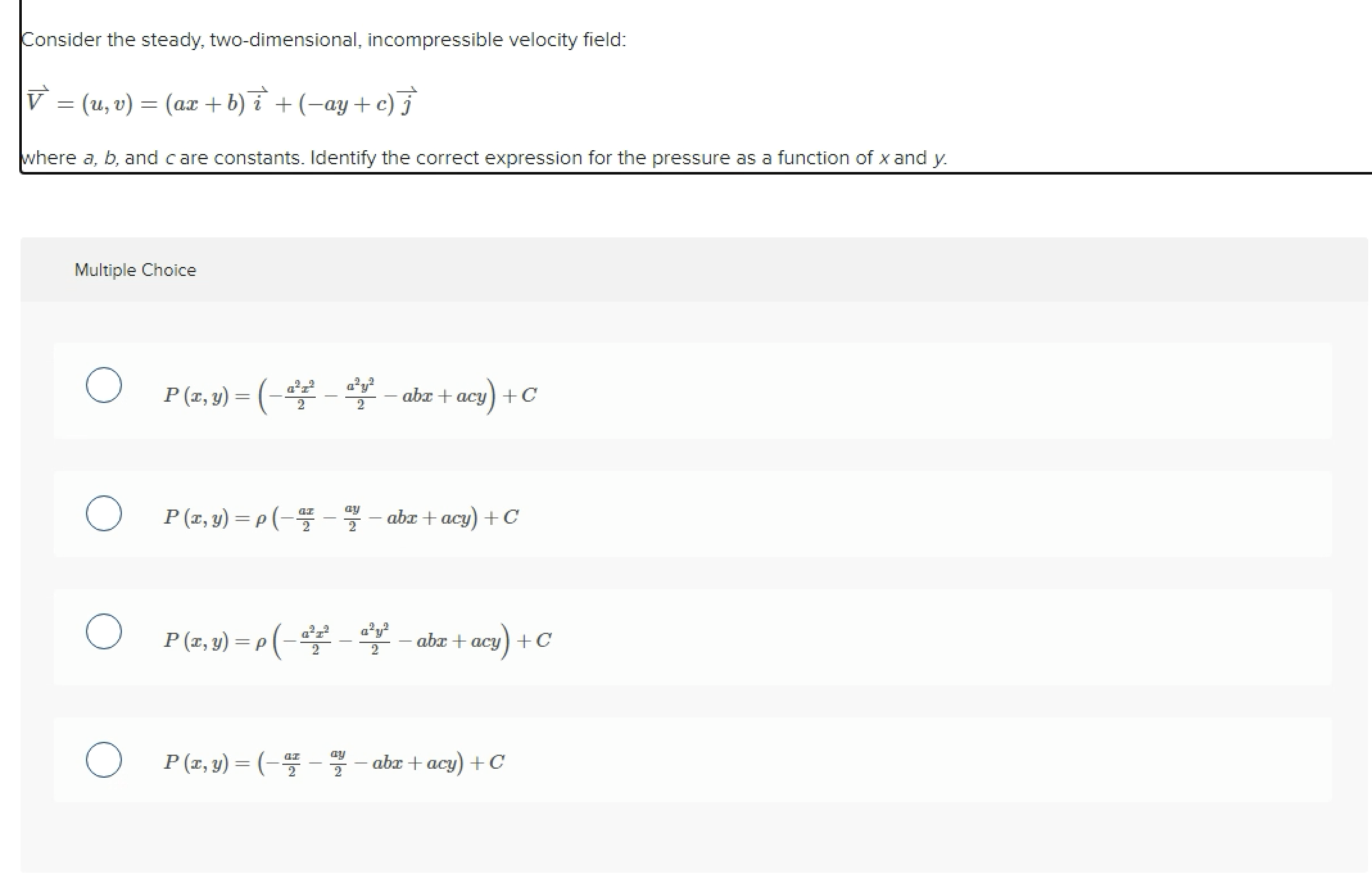 Solved Consider the steady, two-dimensional, incompressible | Chegg.com