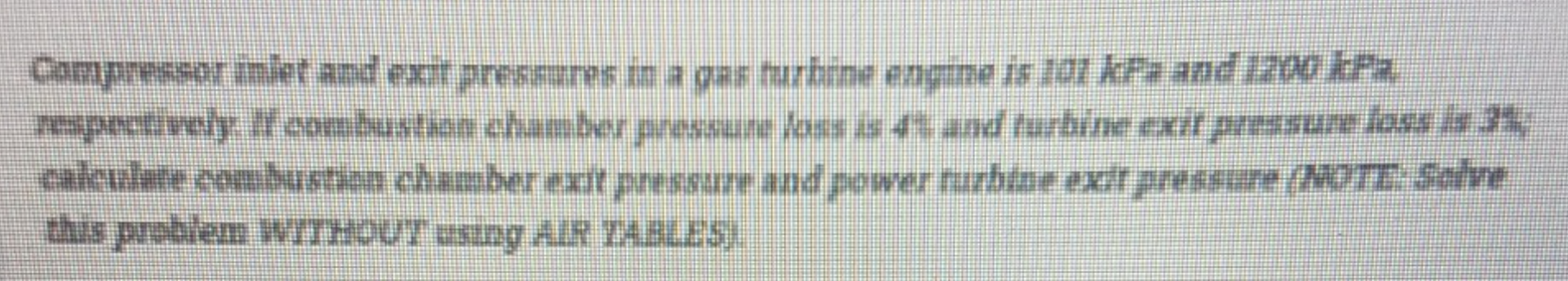 Solved Compressor inlet and exit pressures in a gas turbine | Chegg.com