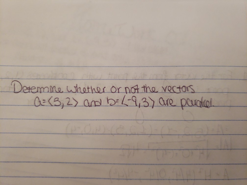 Solved Determine whether or not the vectors are parallel. | Chegg.com