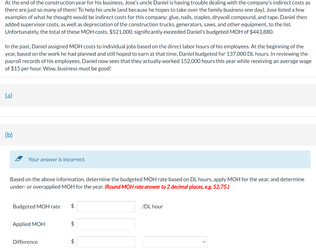Solved The total of MOH costs, $521,000 was siginificantly | Chegg.com
