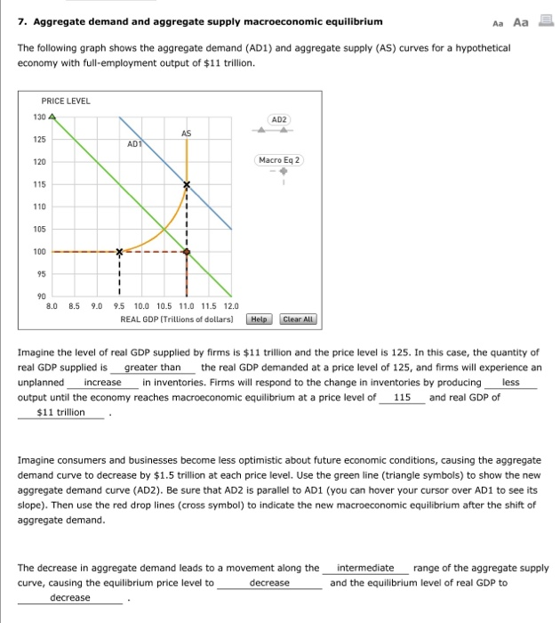Solved 7. Aggregate demand and aggregate supply | Chegg.com