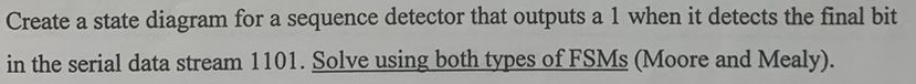 Solved Create a state diagram for a sequence detector that | Chegg.com