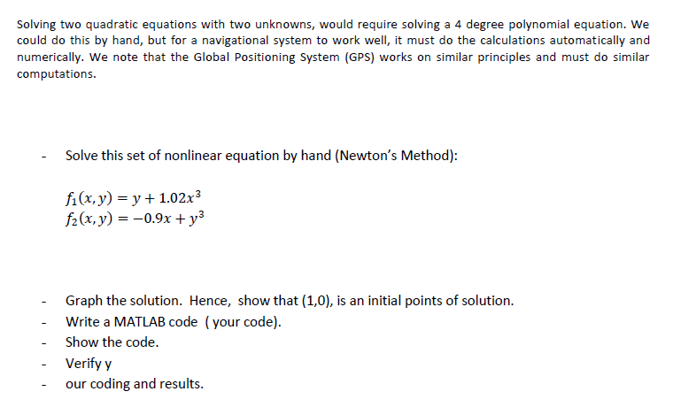 Solved Solving two quadratic equations with two unknowns, | Chegg.com