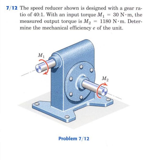 Solved 7/12 The speed reducer shown is designed with a gear | Chegg.com