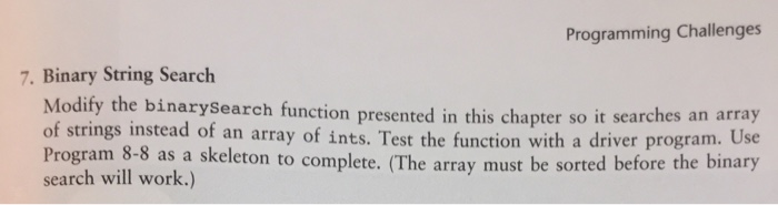 Solved Programming Challenges 7 Binary String Search Modify 