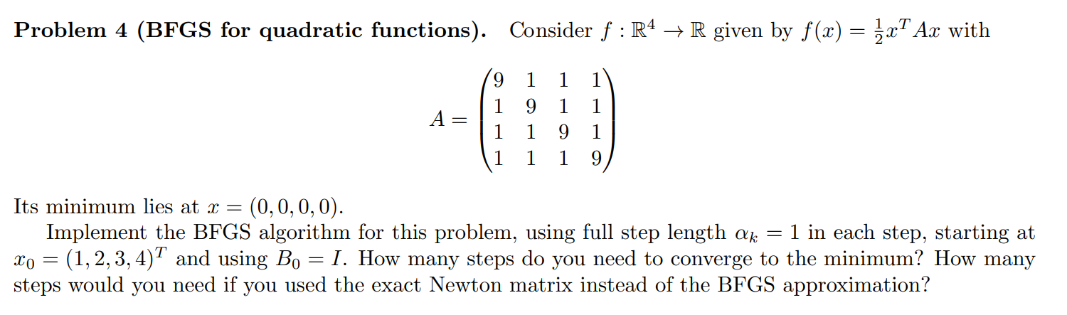 BFGS algorithm is an iterative method for solving | Chegg.com