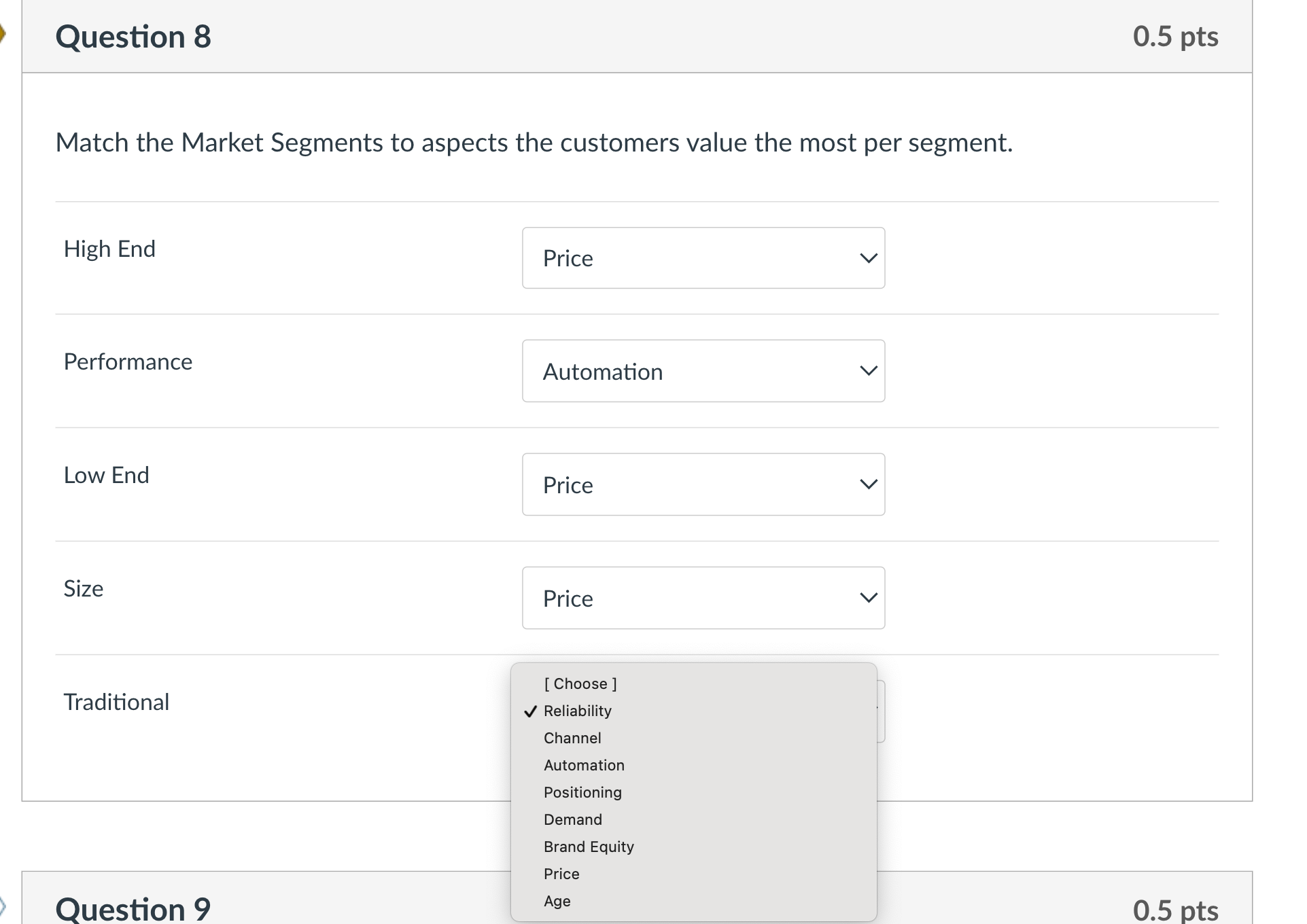 Solved Match the Market Segments to aspects the customers | Chegg.com