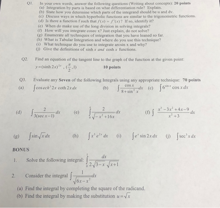 Solved Q1. In your own words, answer the following questions | Chegg.com
