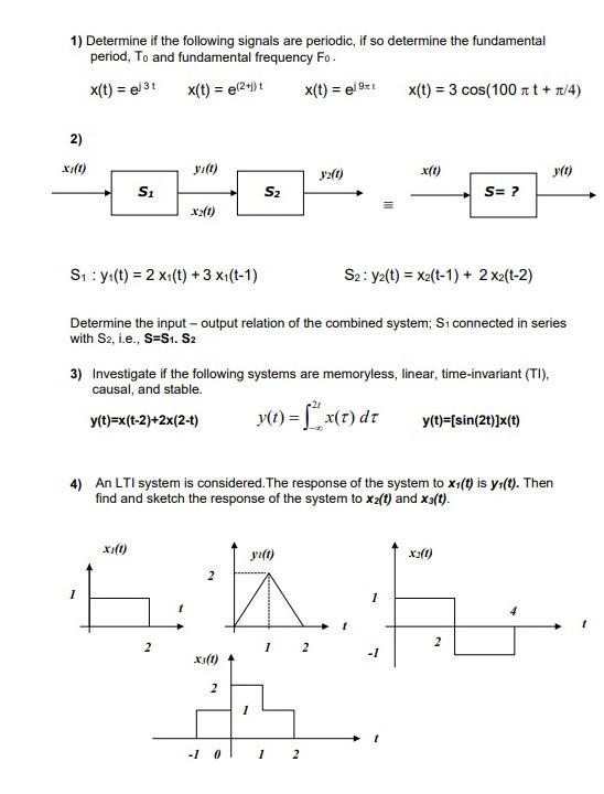 Solved Questions that I could not solve for my signals and | Chegg.com