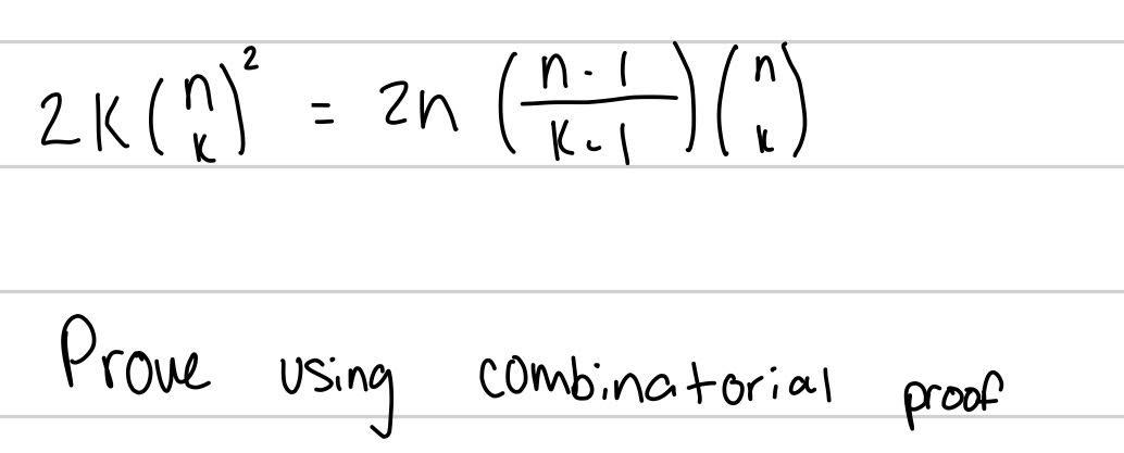 Solved 2K (9) en Chip Prove using combinatorial proof | Chegg.com