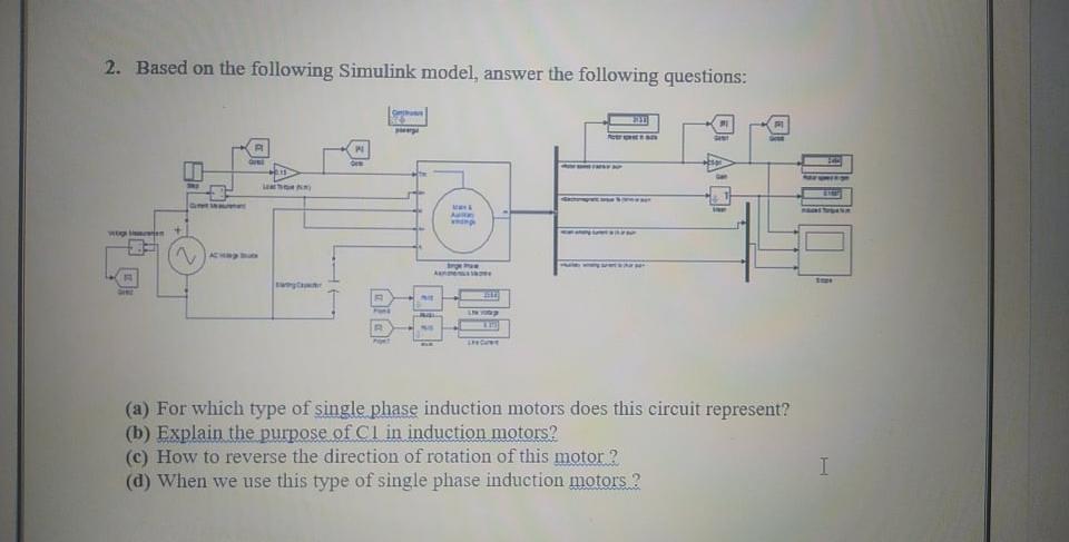 Solved 2. Based on the following Simulink model, answer the | Chegg.com