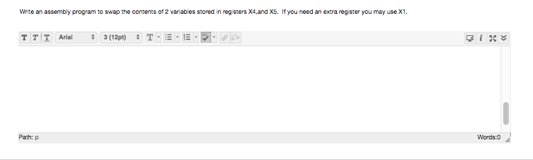 Solved Write an assembly program to swap the contents of 2 | Chegg.com