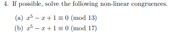Solved 4. If possible, solve the following non-linear | Chegg.com