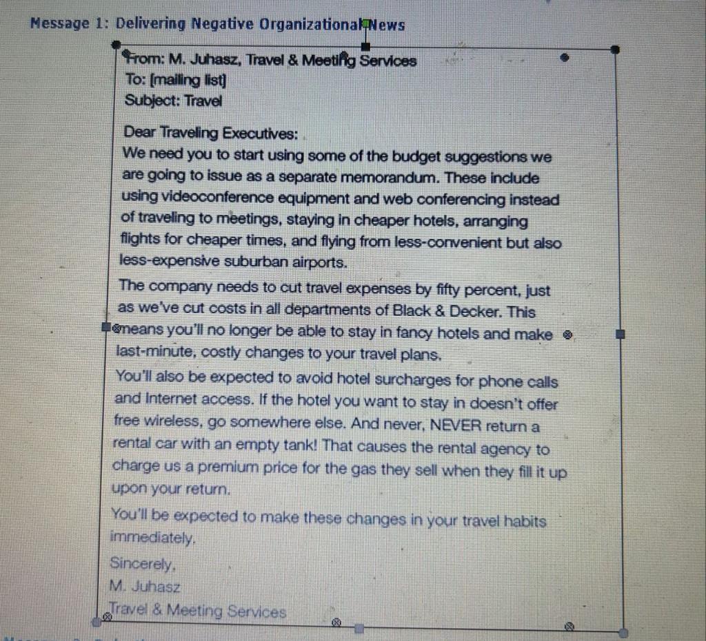 Solved BUSINESS COMMUNICATION SUBJECT The messages below | Chegg.com