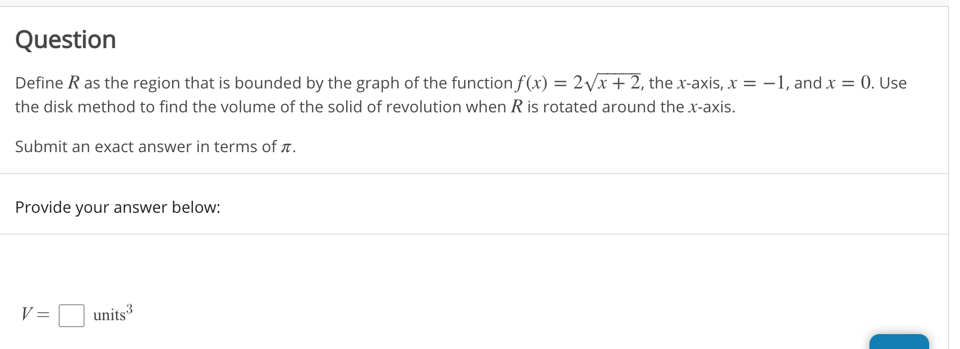 Solved Define R as the region that is bounded by the graph | Chegg.com