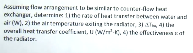 Solved Introduction: A car radiator is has steady flow rate | Chegg.com