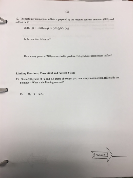 Solved The fertilizer ammonium sulfate is prepared by the | Chegg.com