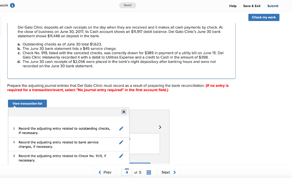 Solved work Saved Help Save & Exit Submit Check my work Del | Chegg.com