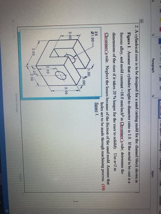 Solved Paragraph 2. A cylindrical riser is to be designed | Chegg.com