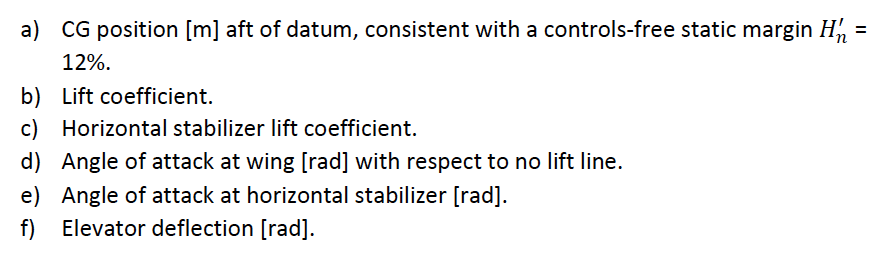 a) CG position [m] aft of datum, consistent with a | Chegg.com