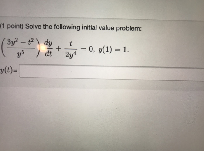 Solved Solve the following initial value problem: (3y^2 - | Chegg.com