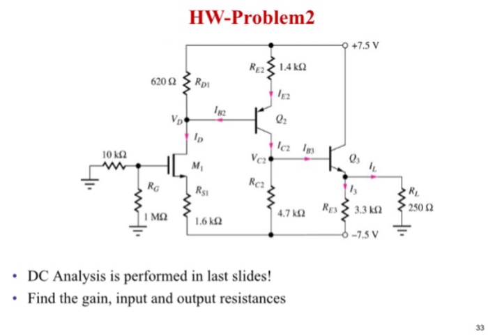 Solved Problem Find The Gain Input And Output Resistances 