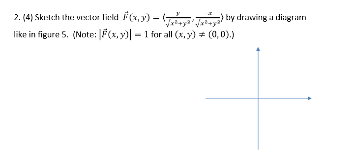 Solved Sketch the vector field 𝐹 ⃗(𝑥,𝑦) = 〈 𝑦 | Chegg.com