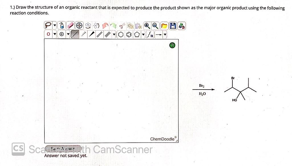 Solved 1.) Draw the structure of an organic reactant that is | Chegg.com