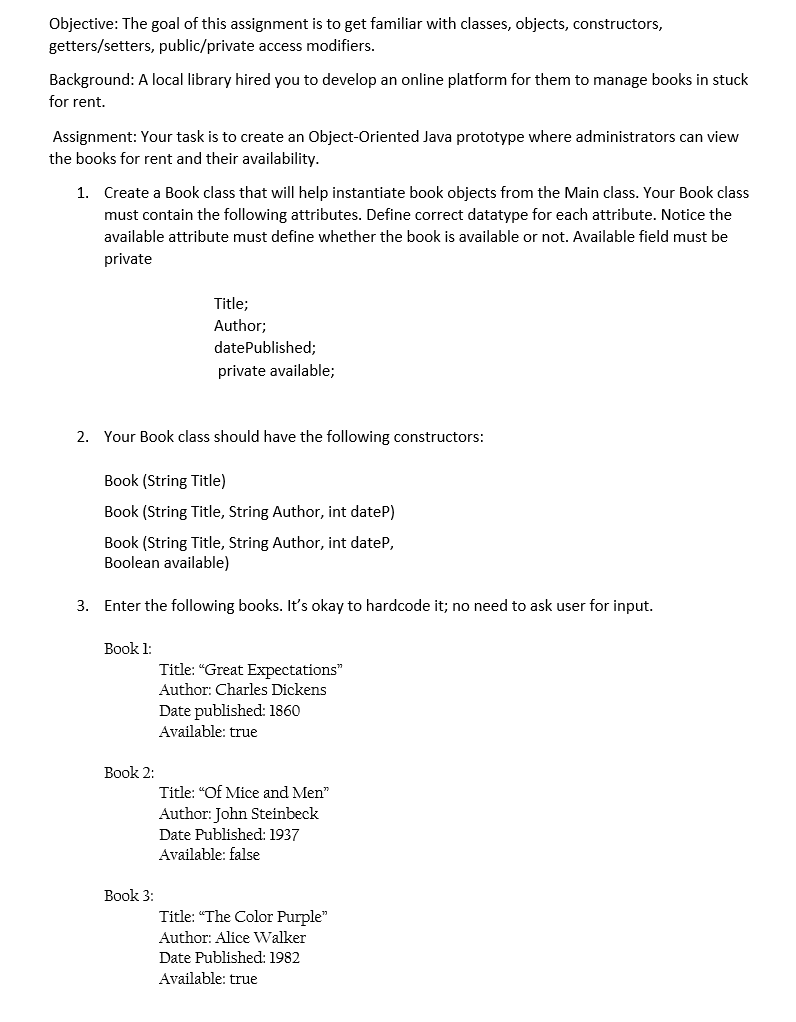 Solved Objective: The goal of this assignment is to get | Chegg.com