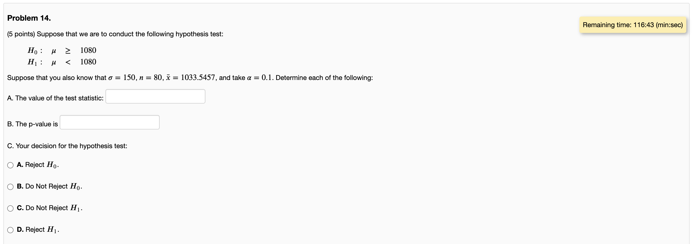 Solved Problem 14. (5 points) Suppose that we are to conduct | Chegg.com