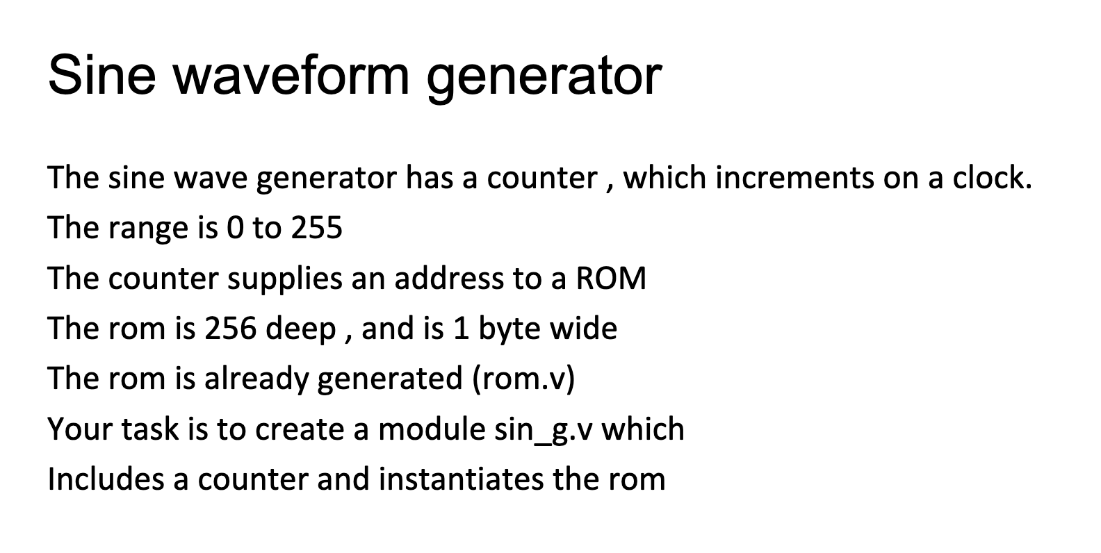Solved Sine waveform generator The sine wave generator has a | Chegg.com