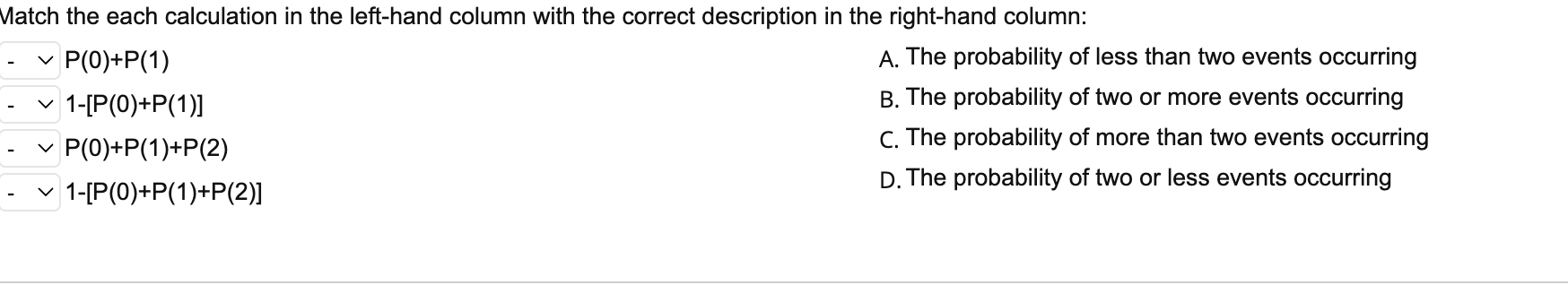 latch the each calculation in the left-hand column | Chegg.com