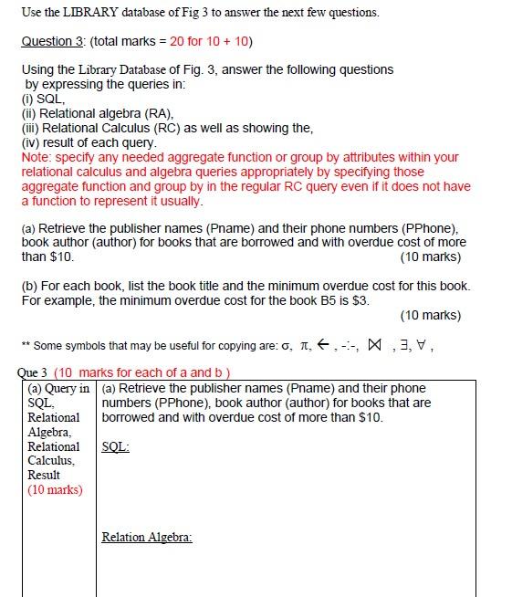 Solved Fig. 3: LIBRARY Database: Another version of books | Chegg.com