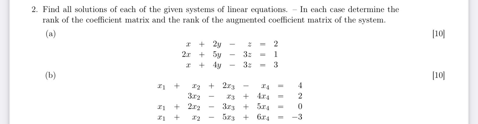 Solved Find all solutions of each of the given systems of | Chegg.com