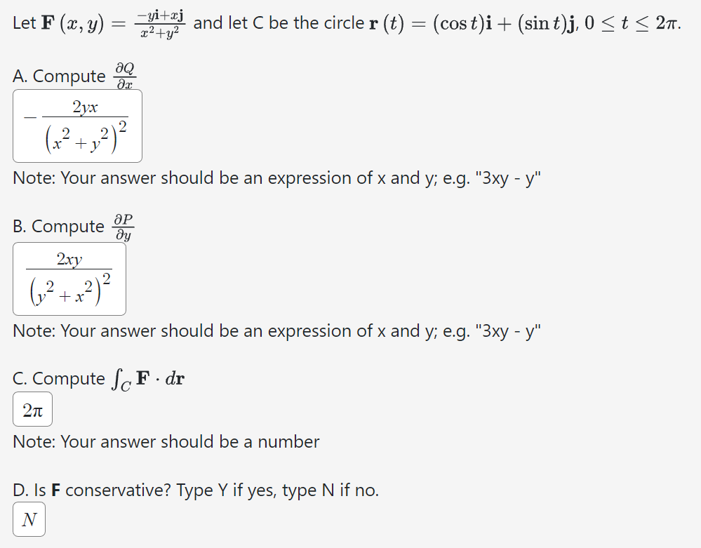 Solved Let F(x,y)=x2+y2−yi+xj and let C be the circle | Chegg.com