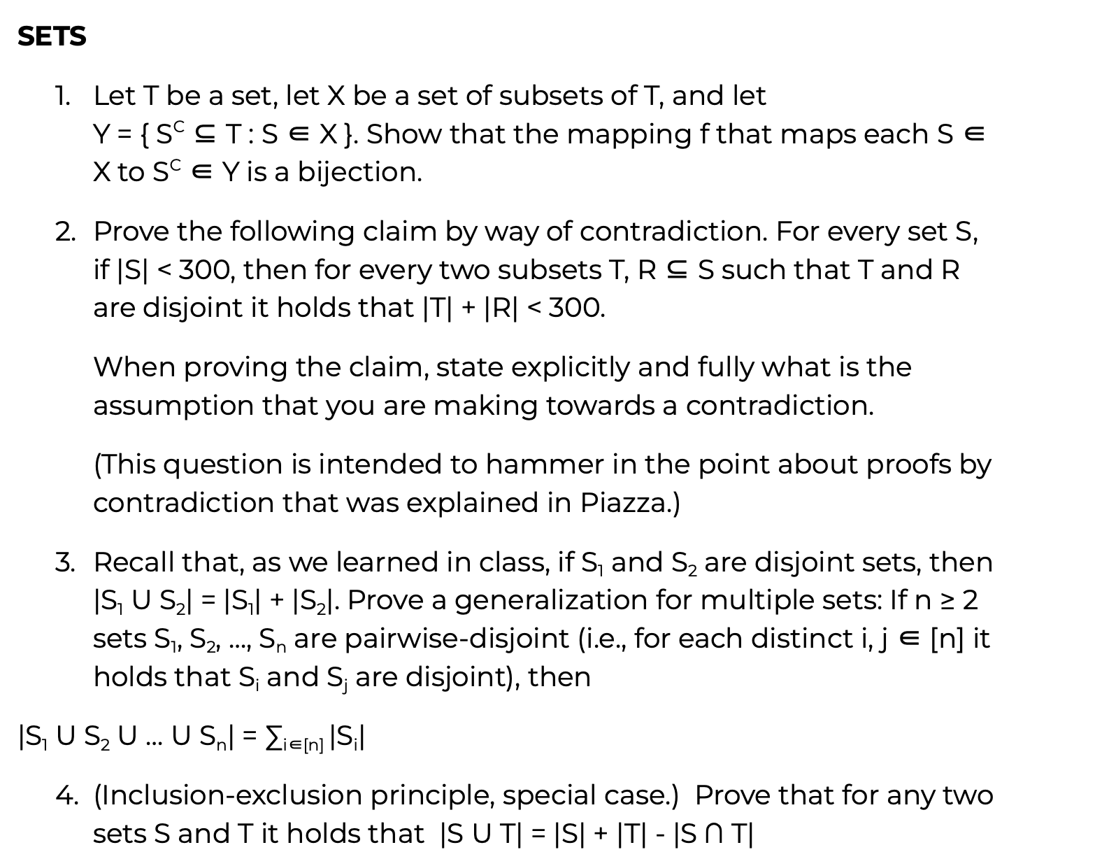 Solved ANSWER ALL 4 ﻿QUESTIONS: SETSLet T ﻿be a set, let x | Chegg.com