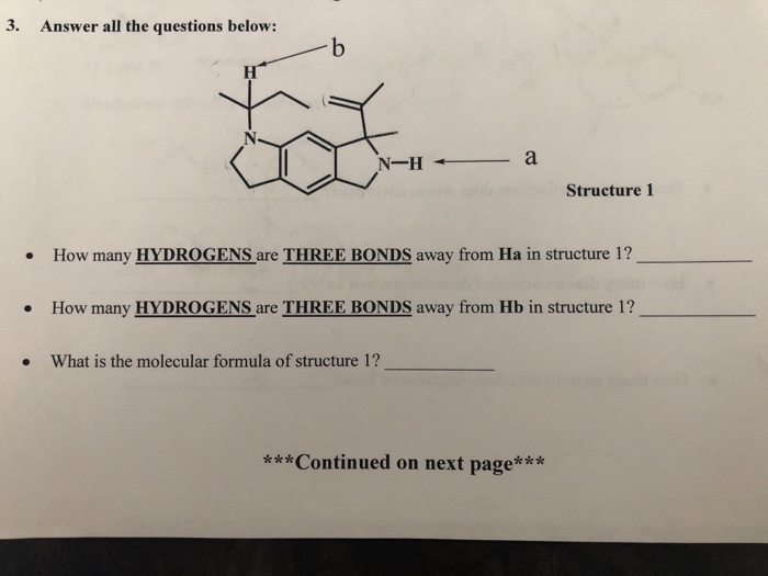 Solved 3. Answer all the questions below: N-Ha Structure 1 | Chegg.com