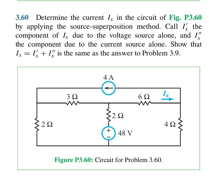 Solved Determine The Current Ix In The Circuit Of Fig P3 60
