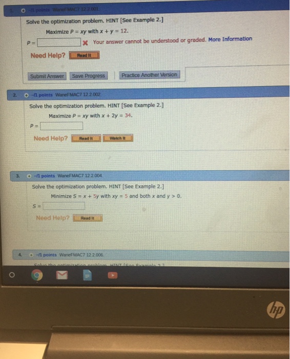 Solved Solve the optimization problem. HINT [See Example 2.] | Chegg.com