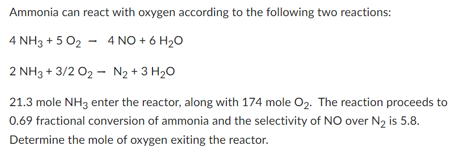 Solved Ammonia can react with oxygen according to the | Chegg.com