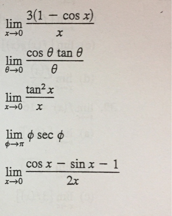 Solved Finding a Limit of a Trigonometric Function In | Chegg.com