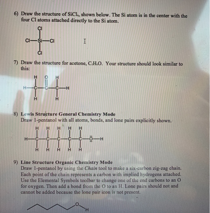 Solved 6) Draw the structure of SiCl, shown below. The Si | Chegg.com