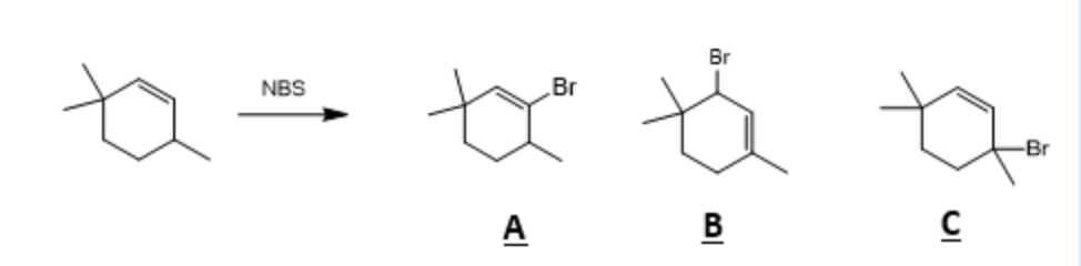 Solved For the reaction of the following compound with NBS, | Chegg.com