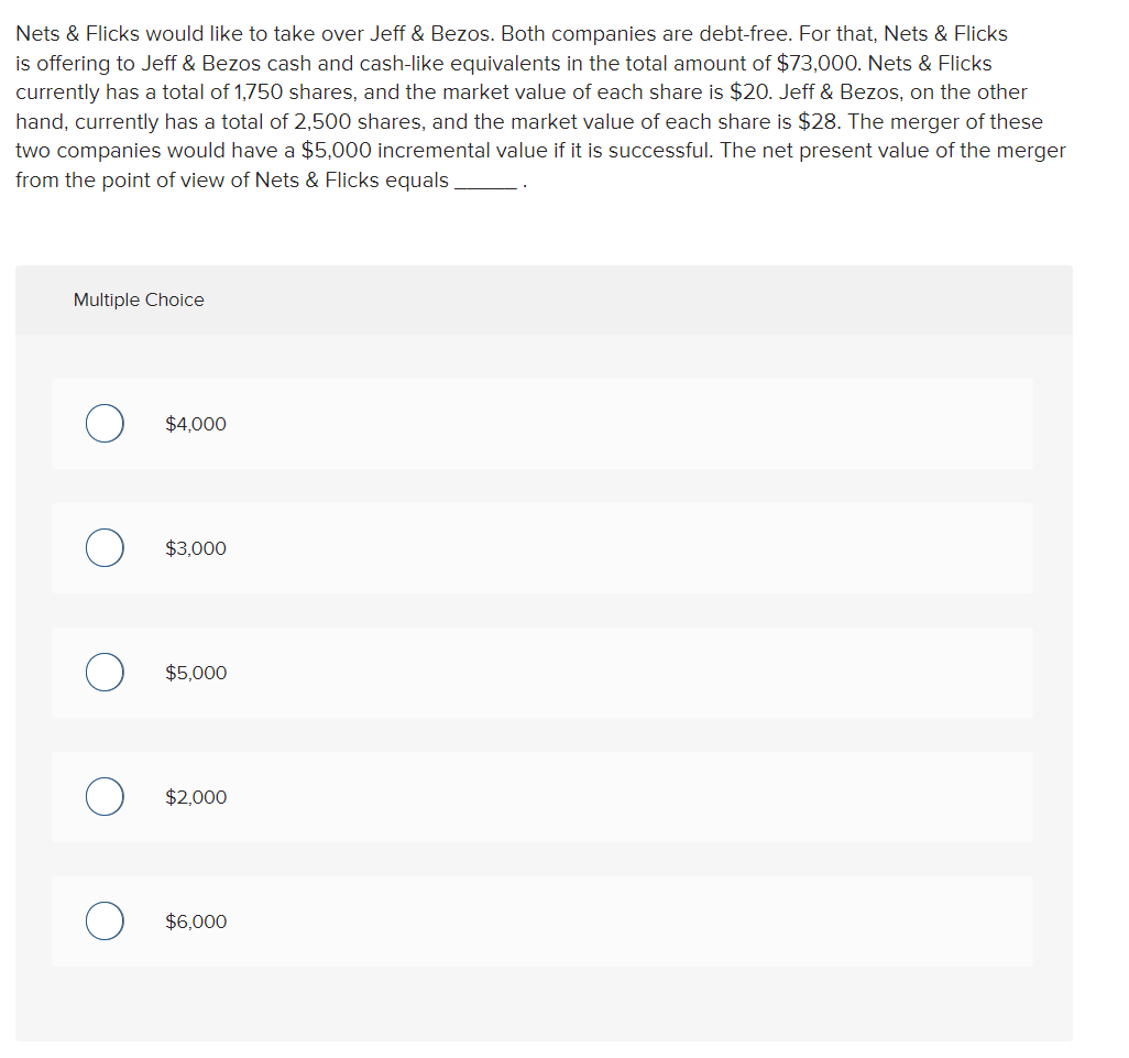 Solved (ANSWER 2,000 ﻿is wrong) ﻿Nets & Flicks would like to | Chegg.com