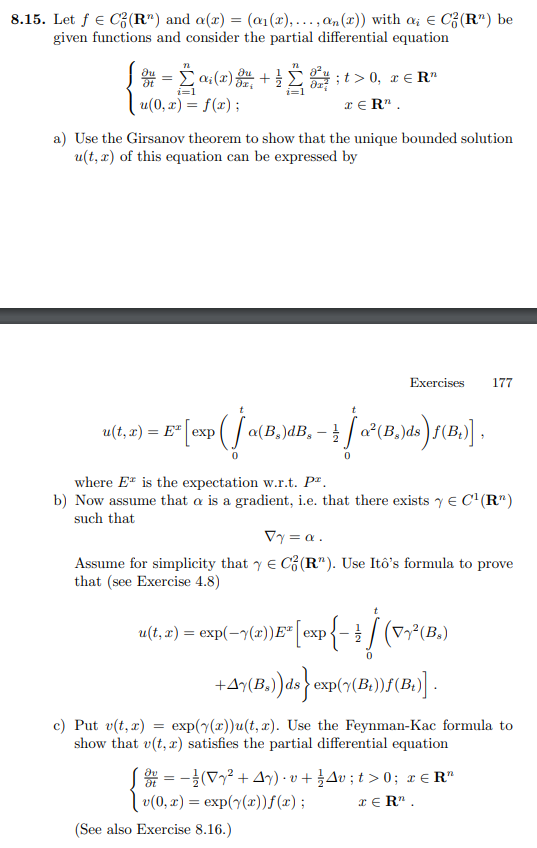 Solved 8.15. Let f∈C02(Rn) and α(x)=(α1(x),…,αn(x)) with | Chegg.com