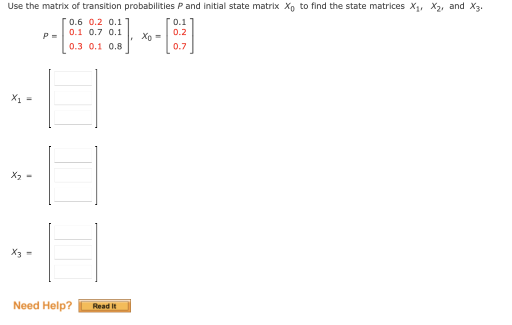Solved Use the matrix of transition probabilities P and | Chegg.com