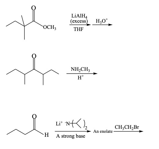 Solved LiAlH4 (excess) THF H2O+ OCH ; ye NHẠCH ht Lit Ntb2 | Chegg.com